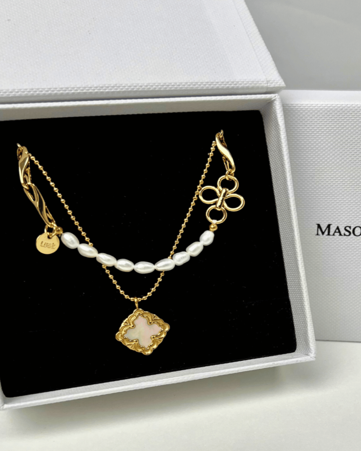 Mason & Madison 18K Yellow Gold Layered Pearl Necklace – Mason ...