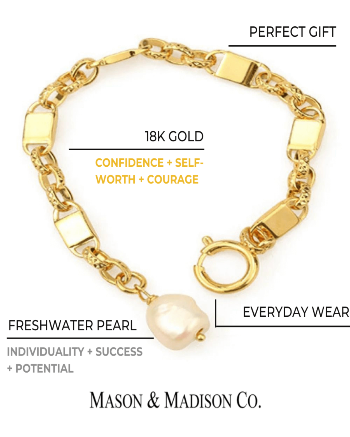 Mason & Madison 18K Yellow Gold Link Chain Bracelet – Mason & Madison Co.